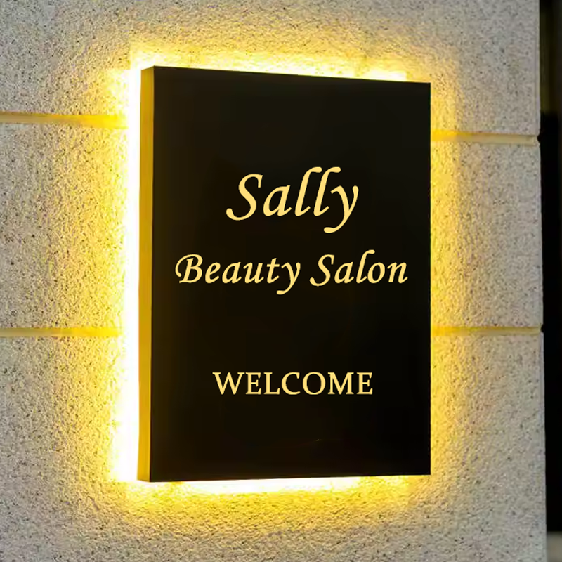 Custom Metal Backlit Sign with Custom Logo, Illuminated Hollow Out Light Box Sign for business ...