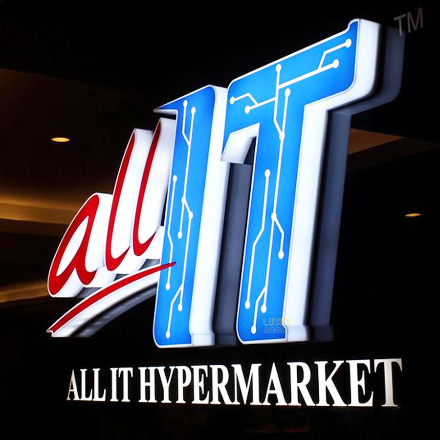 Fully Lit Custom 3D Acrylic Channel Letter Sign with Business Logo for ...