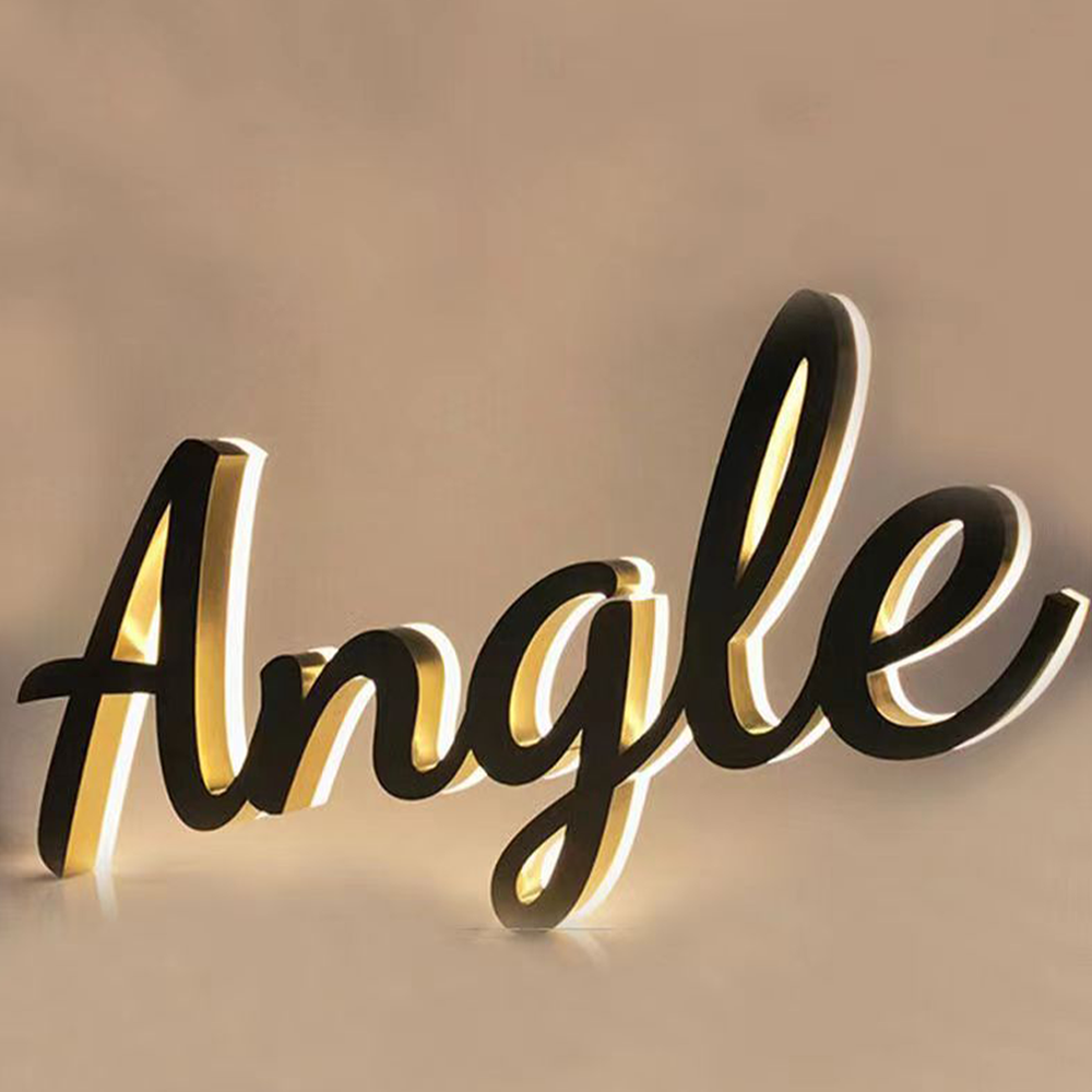 Personalized Custom 3D Metal Backlit Signs – Stainless Steel Business ...