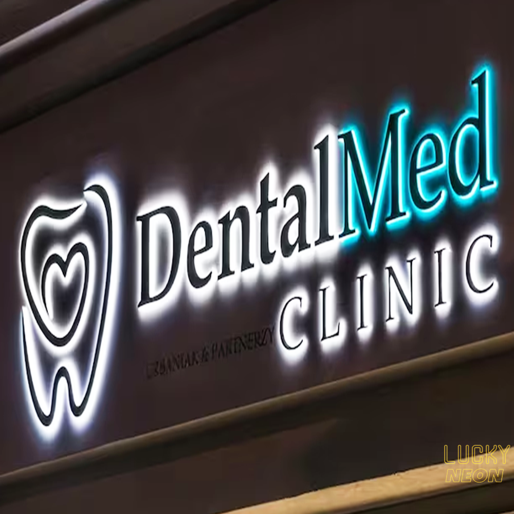 Custom Logo 3D Metal Backlit Signs – Stainless Steel Business Signs fo ...
