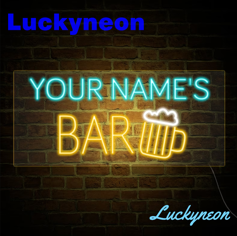 Custom Bar Neon Sign Business Logo For Company,Home Bar,Cheers Store,D ...
