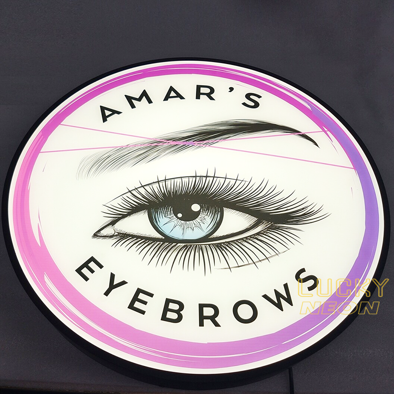 Round Front Lit Acrylic Face Light Box - Custom Metal Display ...