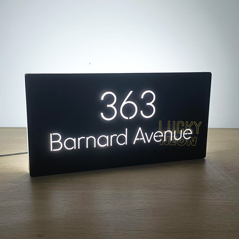Metal Backlit Address Sign, Custom Stainless Steel Led House Number Li ...