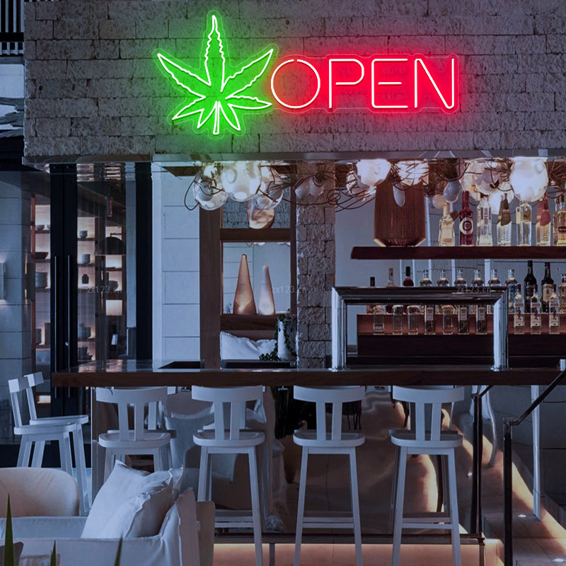 Cannabis LED Neon Sign / Marijuana Leaf Neon Sign / Weed Leaf Neon Sign ...