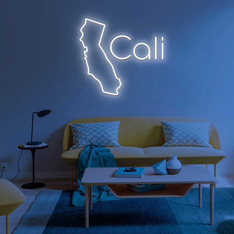 Map Of California Neon Sign, State Map Neon Sign, Map Shape Neon Light ...