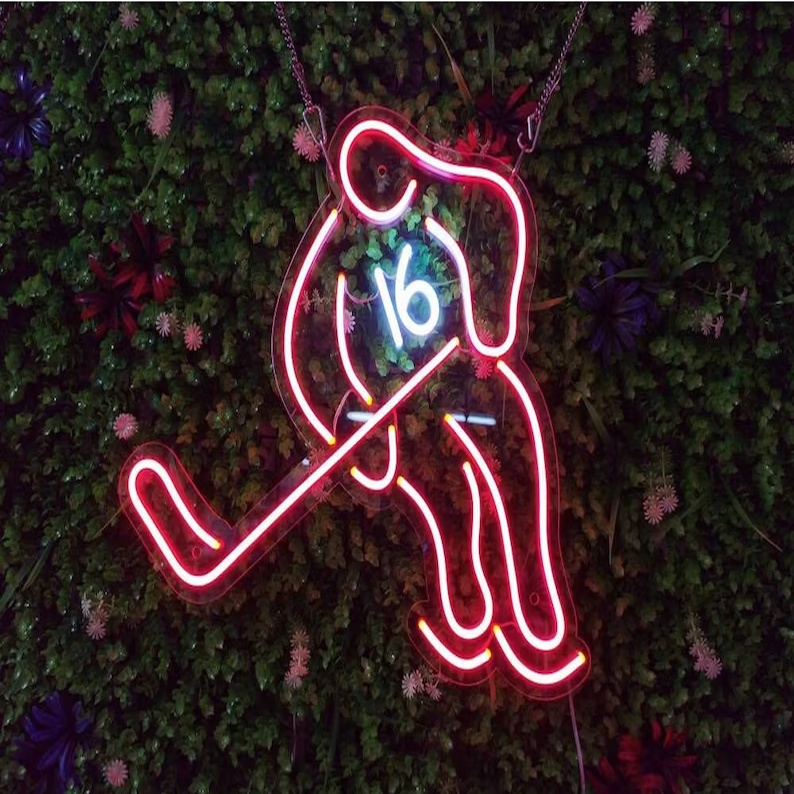 Ice Hockey Neon Sign, Sports Neon Sign, Ice Hockey Neon Sign For Room ...