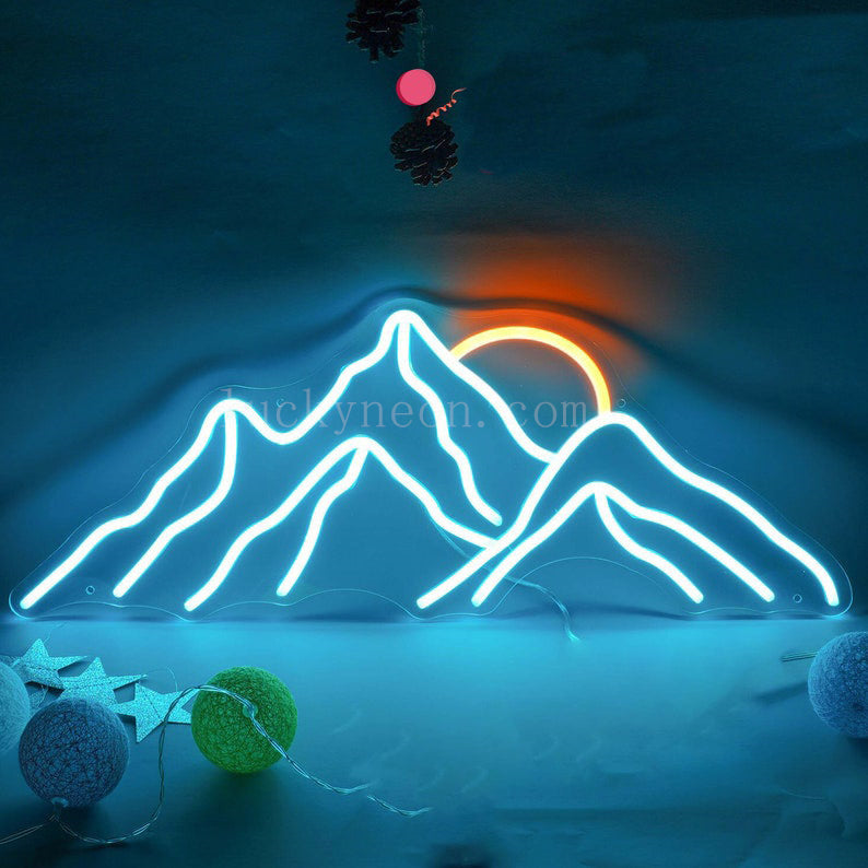 Mountains Led Neon Sign | Sunrise neon sign, Desert sunset neon sign ...