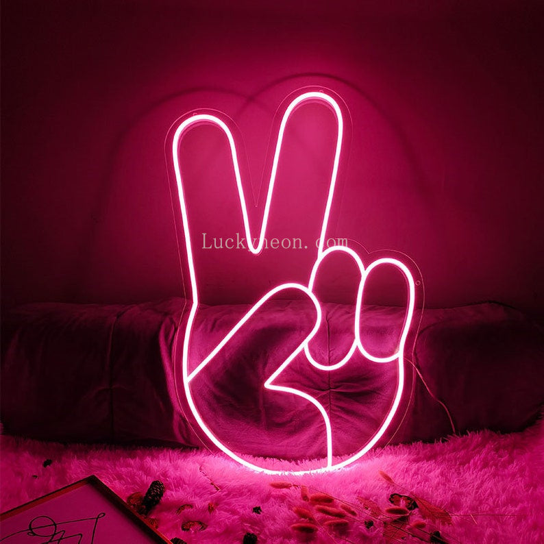 Hot Pink And Lime Green Peace Signs Symbol Of Peace Tabletop Neon