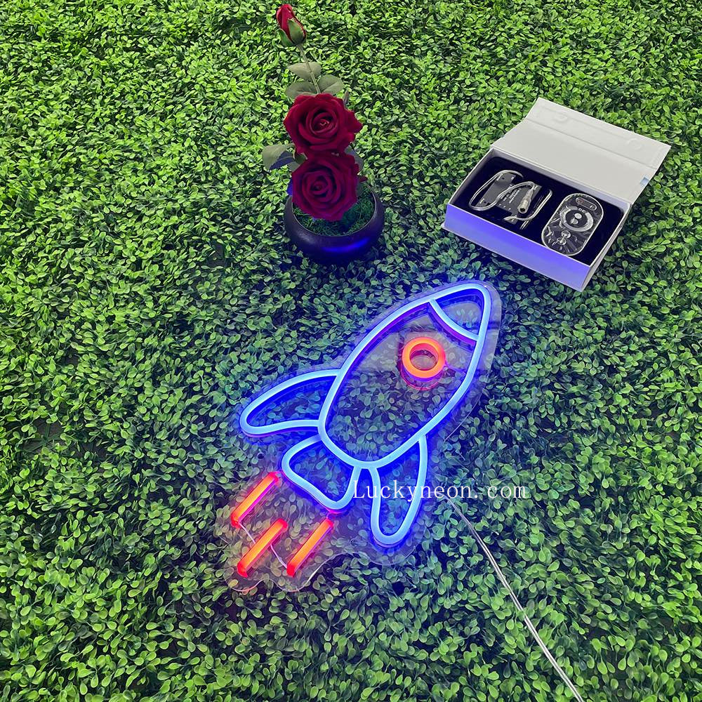 $145 Rocket neon sign Booster Spaceship neon sign Spacecraft Neon Light ...