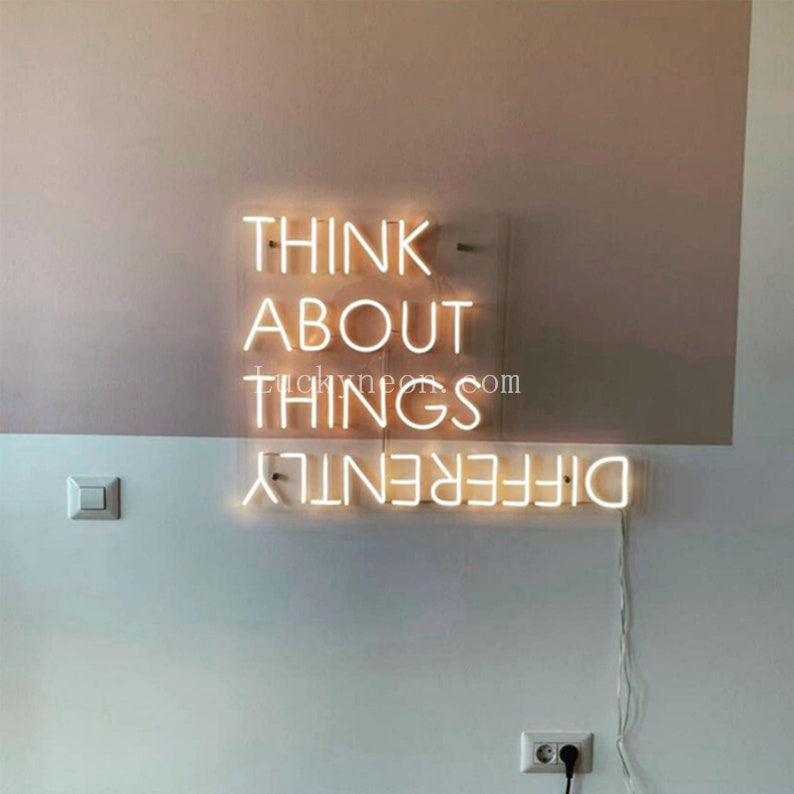 Think About Things Differently Neon Sign, Office Neon Sign – LUCKYNEON