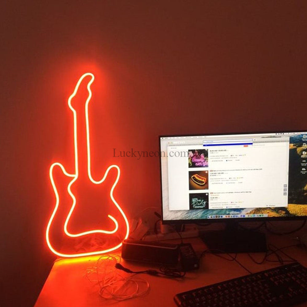 Guitar Neon Sign,Music Neon Sign, neon bar sign, musical neon sign ...