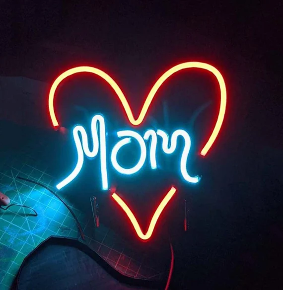 I Love You Mom Neon Sign, neon sign for mother's day – LUCKYNEON